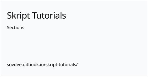 Sections Skript Tutorials