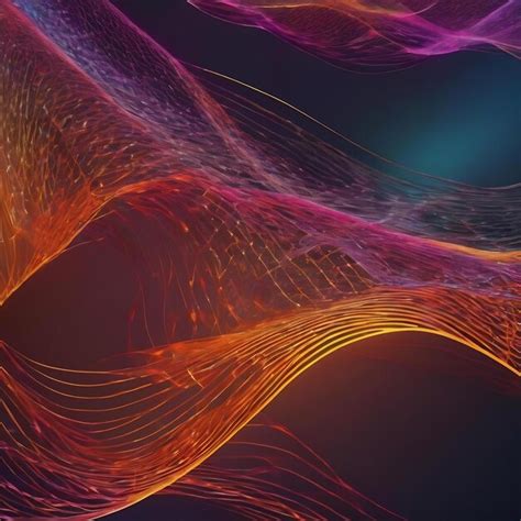 Premium Photo Wave Of Interlacing Points And Lines Abstract Background Technological Style Big