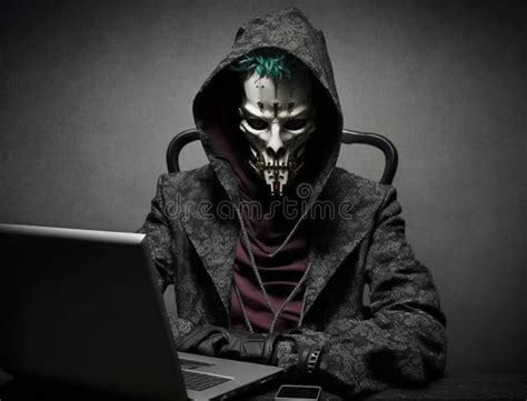 Anonymous Hacker With Crazy And Weird Fashion Concept Of Hacking Cybersecurity Cybercrime