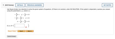 solved using the parameters x y and or z