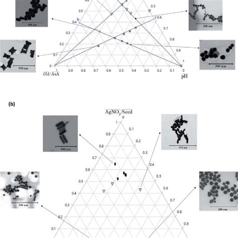 A Ternary Plot Showing The Different Shapes Of Au Nps Obtained Under