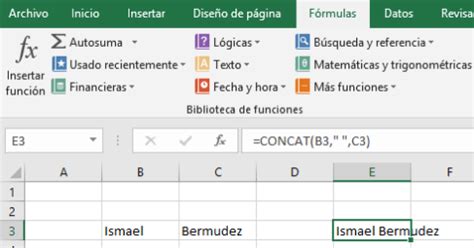 Excel desde cero Función de cadenas