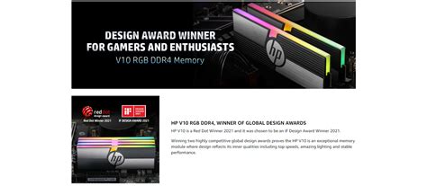 HP V10 RGB 16GB 8GB 2 DDR4 Gaming Desktop Memory 3600MHz Clocking Speed 14 CAS Latency