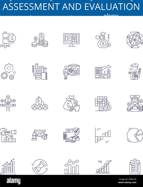 Assessment And Evaluation Line Icons Signs Set Design Collection Of