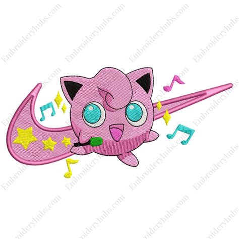 Jigglypuff Anime Embroidery Design Pokemon