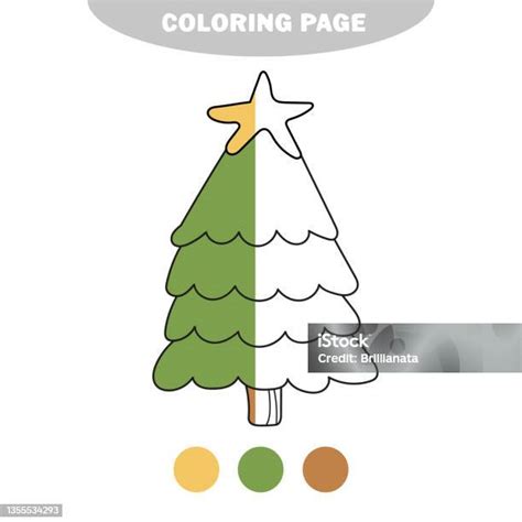 간단한 색칠 페이지 색칠 할 새해 나무 아이들을위한 색칠 공부 0명에 대한 스톡 벡터 아트 및 기타 이미지 0명 겨울 계절 Istock