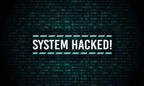 System Hacked Alert With Digital Binary Code Background 14292672