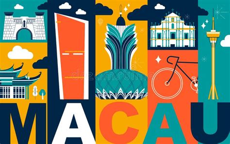 澳门品牌技术概念视频分屏 向量例证 插画 包括有 资本 要素 节假日 线路 象征 城市 图象 257951360