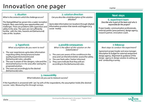 Innovation One Pager Businessmakeover Platform