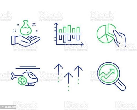 다이어그램 차트 의료 헬리콥터 및 화학 실험실 아이콘 세트 위로 스 와이프 원형 차트 및 분석 표지판 벡터 0명에 대한 스톡 벡터 아트 및 기타 이미지 Istock