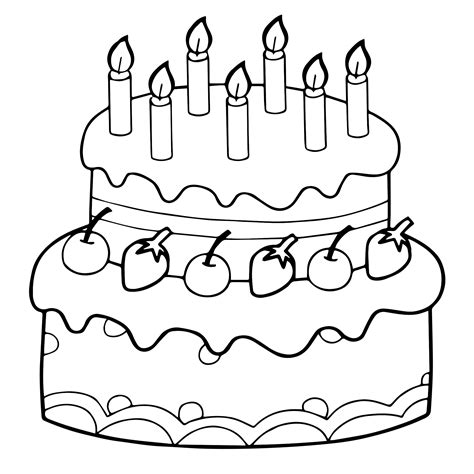 Картинка РАСКРАСКИ ТОРТИКИ РАСПЕЧАТАТЬ