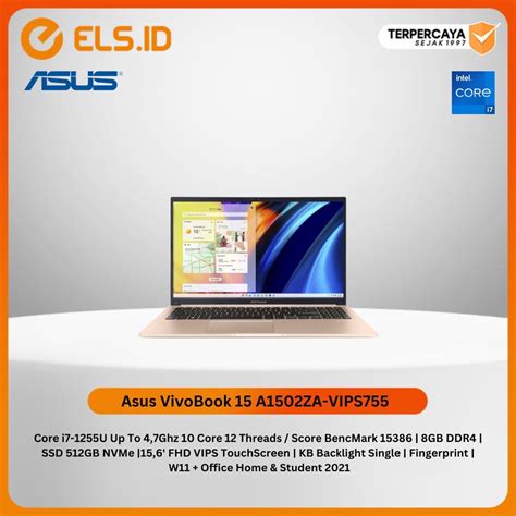 Jual Laptop Asus Vivobook A Za Vips Terra Cotta I U Gb Ssd Gb Touch