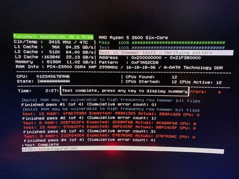 Memtest86 Error On Test 8 And 13 Passmark Support Forums
