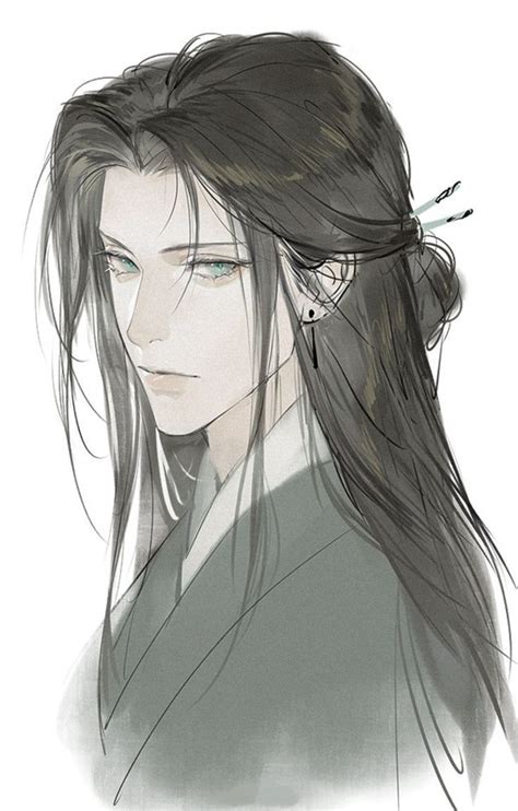 𝙶𝙸𝙰 • 𝙰𝚛𝚝𝚒𝚜𝚝 再临 Anime Boy Sketch Character Art Long Hair Drawing