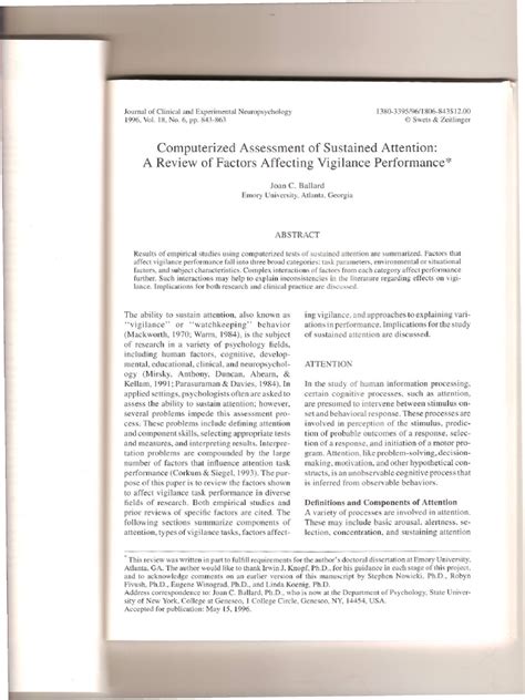 Computerized Assessment Of Sustained Attention Pdf