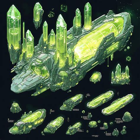 Crystalline Spaceship Premium Ai Generated Image