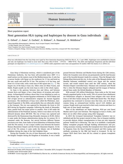 Pdf Next Generation Hla Typing And Haplotypes By Descent In Gaza Individuals