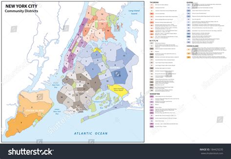 New York City Boroughs Districts Neighborhoods Stock Vector Royalty