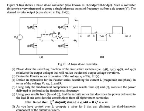 Solved Figure 9 1 A Shows A Basic Dc Ac Converter Also Chegg Com
