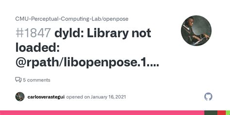 Dyld Library Not Loaded Rpath Libopenpose Dylib MacOS Issue CMU Perceptual