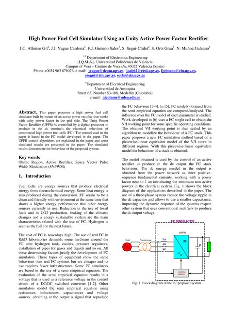 Pdf High Power Fuel Cell Simulator Using An Unity Active Power Factor
