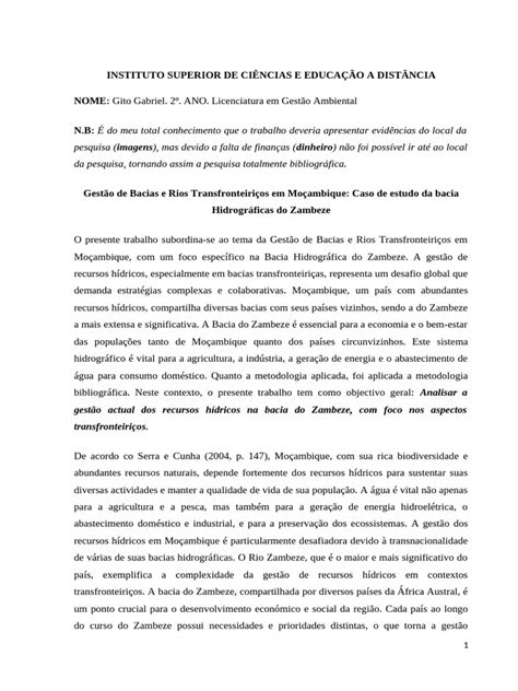 Gito Gestao De Recursos Hidricos Pdf
