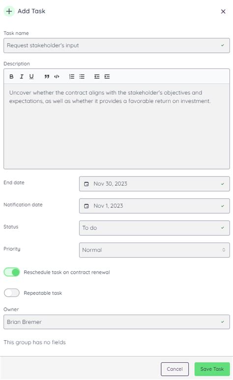 what happens on the task notification date