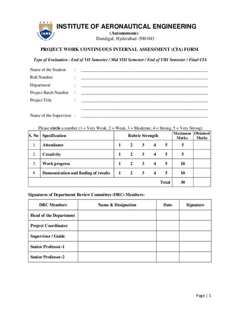 Fillable Online Institute Of Aeronautical Engineering Autonomous