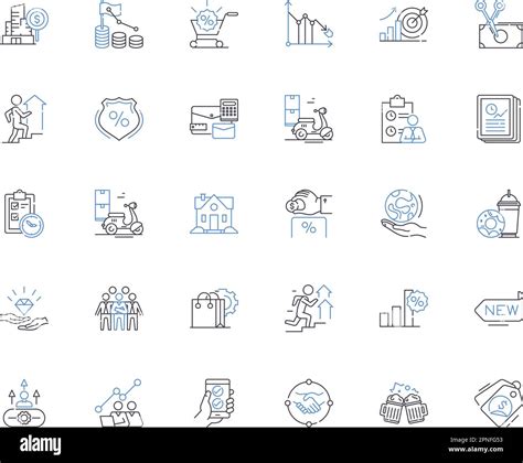Project Services Line Icons Collection Planning Execution Coordination Management