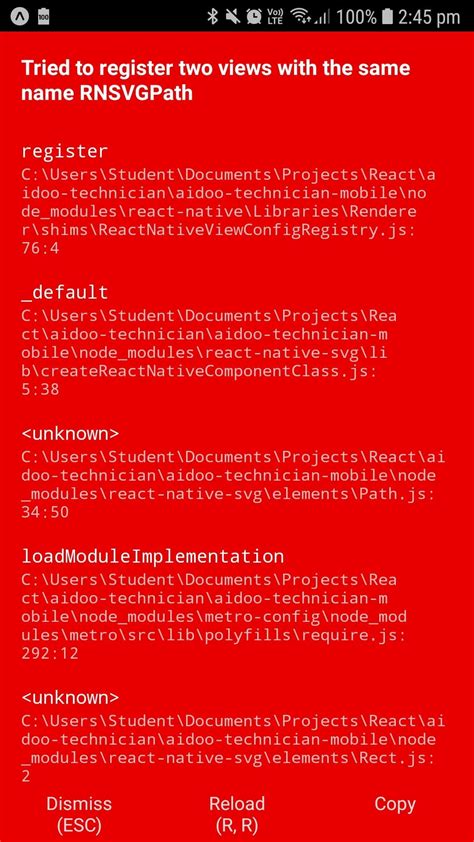 Sdk 31 Tried To Register Two Views With The Same Name Rnsvgpath