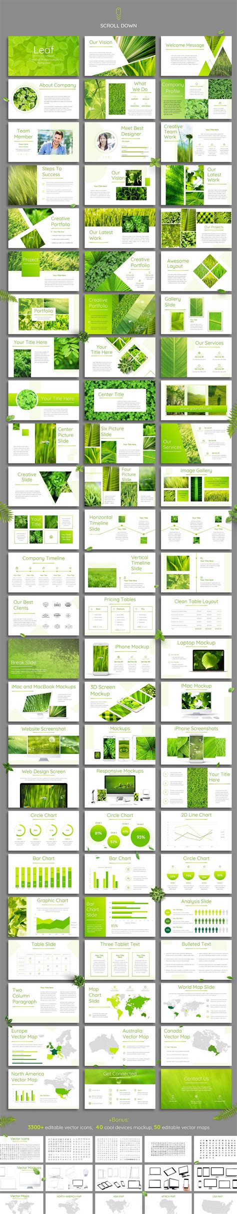 Leaf Powerpoint Template By Helga Design On Creativemarket Powerpoint Presentation Design