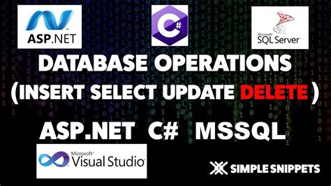 Aspnet Delete Data From Database Using C Database Operations In Asp
