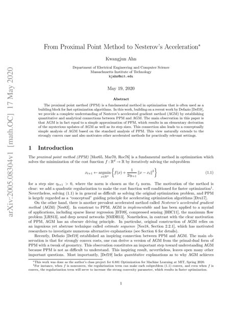 From Proximal Point Method To Nesterovs Acceleration Deepai
