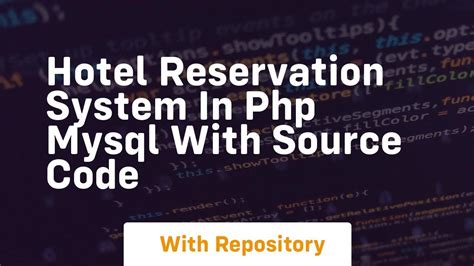 Hotel Reservation System In Php Mysql With Source Code Youtube