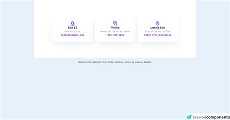 Tailwind Css Contact Section With Cards By Loopple