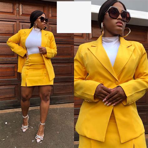 Blazer Mini Skirt Formal Set — Yellow Sub Trading