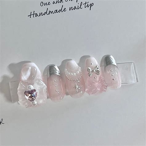 🌷물광 러블리 리본네일🌷🌸수제네일팁🌸실물보장⭐ 에이블리