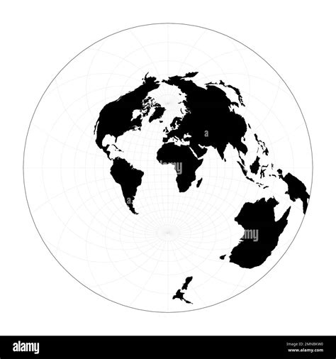 Minimal World Map Airys Minimum Error Azimuthal Projection Plain World Geographical Map With