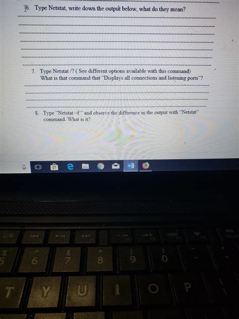 Solved Type Netstat write down the outpút below what do Chegg com