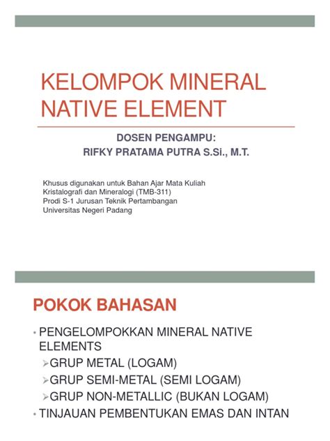 Classification And Formation Of Native Element Minerals Pdf