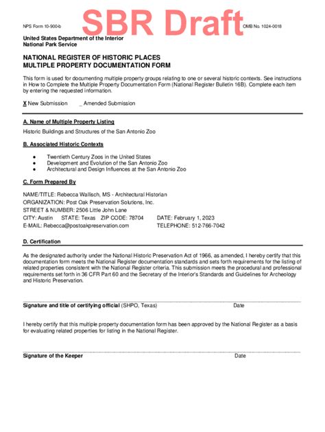 Fillable Online Multiple Property Documentation Form Fax Email Print Pdffiller