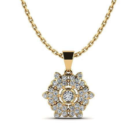 Order 007 Carat Round Cut 14ct Yellow Gold Zirconia Womens Pendant