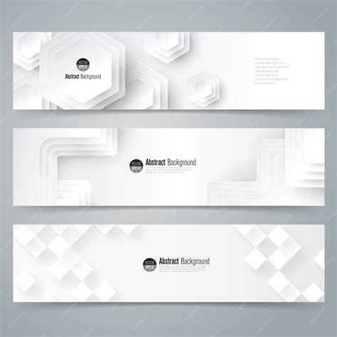 Белые абстрактные баннеры | Премиум векторы