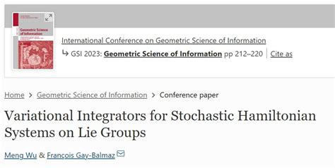 Frédéric Barbaresco On Linkedin Variational Integrators For Stochastic