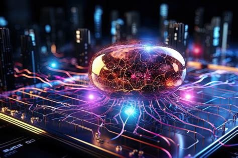 Neural Networks Nanotechnology In The Study Of The Human Brain Stock Photo Image Of Medical