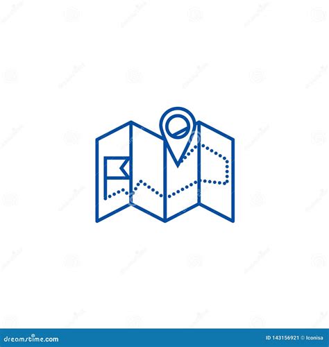 Navigation Map Line Icon Concept Navigation Map Flat Vector Symbol