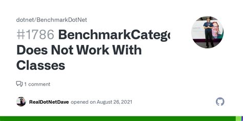 Benchmarkcategory Does Not Work With Classes · Issue 1786 · Dotnet