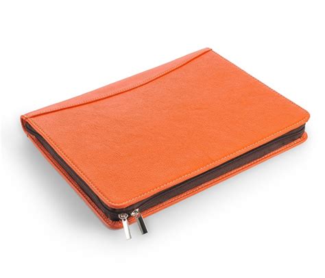 Orange Ipad Case With Notepad Leather Ipad Case Ipad Portfolio Case