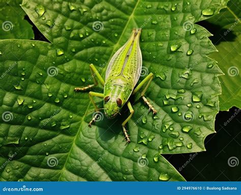Grasshopper On Leaf Made With Generative Ai Illustration Royalty Free Cartoon Cartoondealer