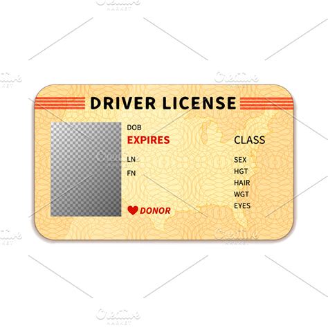 Realistic Driver License Custom Designed Graphic Objects ~ Creative